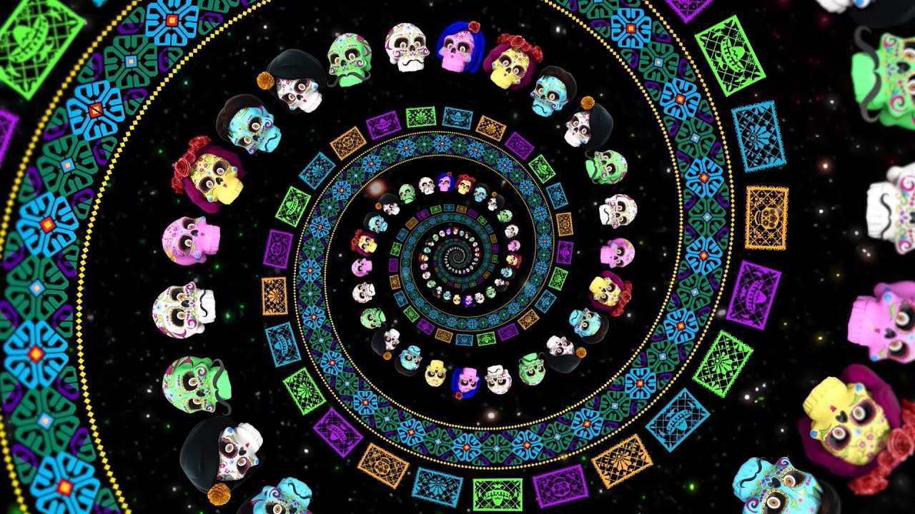 Infinite Calavera Mandala Background Vj Loop Video | No Copyright ...