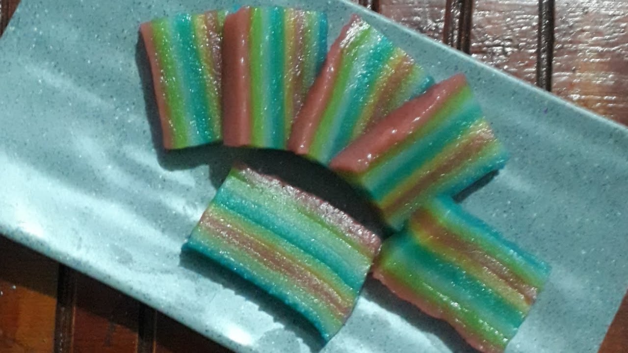 kue lapis sagu pelangi - YouTube