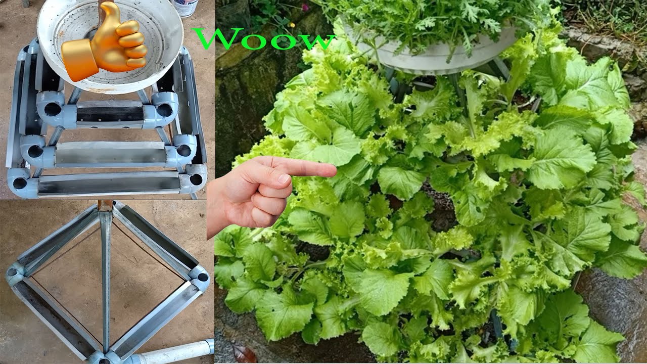 DIY vegetable growing tower to save money at home - YouTube
