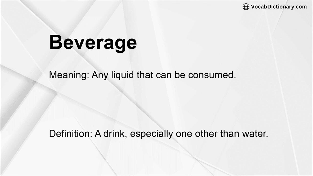 Beverage Meaning - YouTube