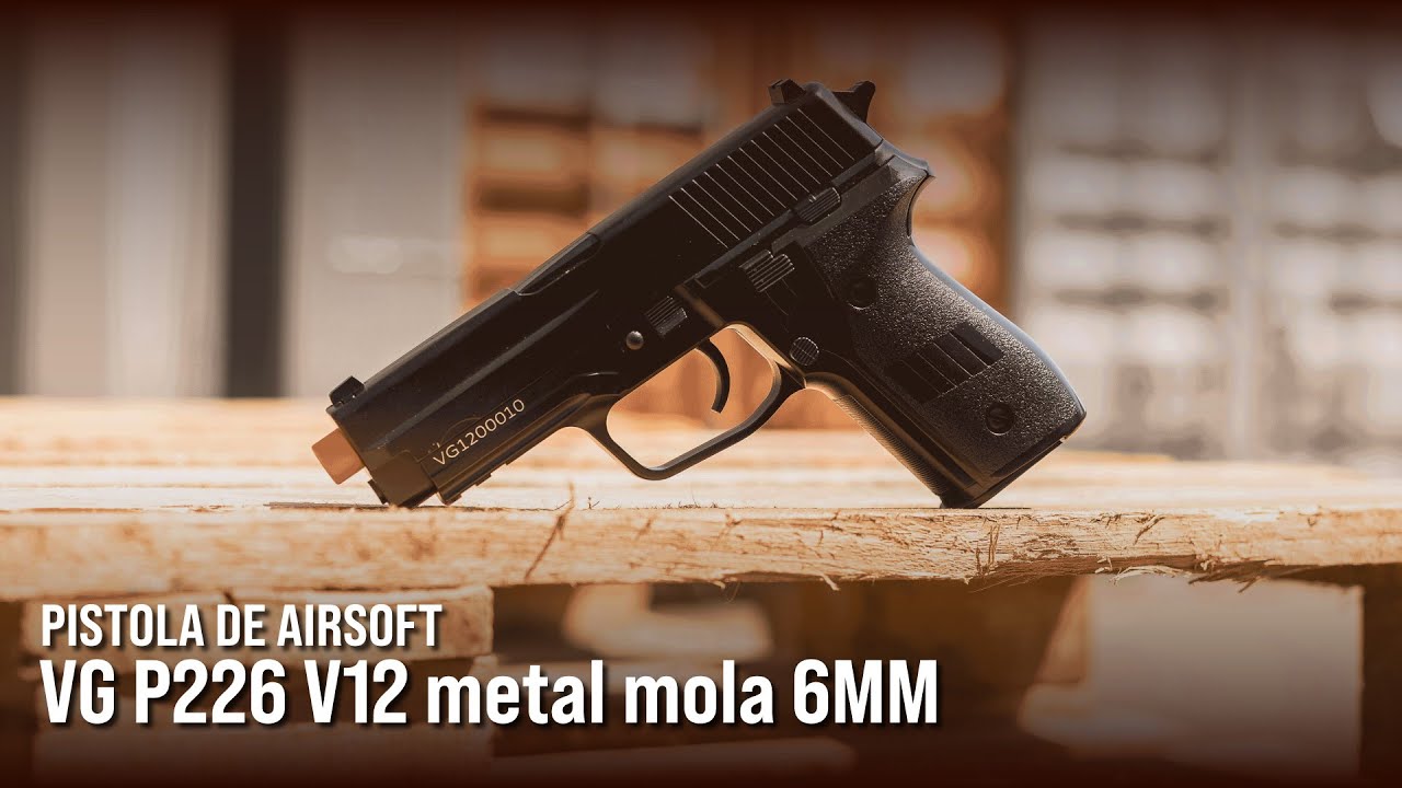 Review completo: Pistola de Airsoft VG P226 V12 metal mola 6MM - YouTube