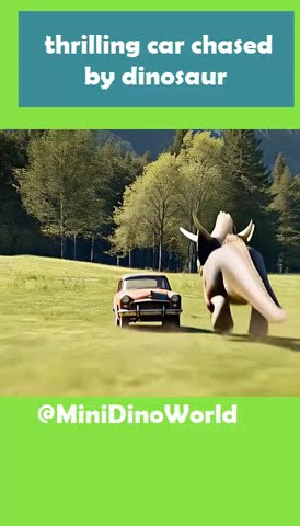 thrilling car chased by #dinosaur - YouTube