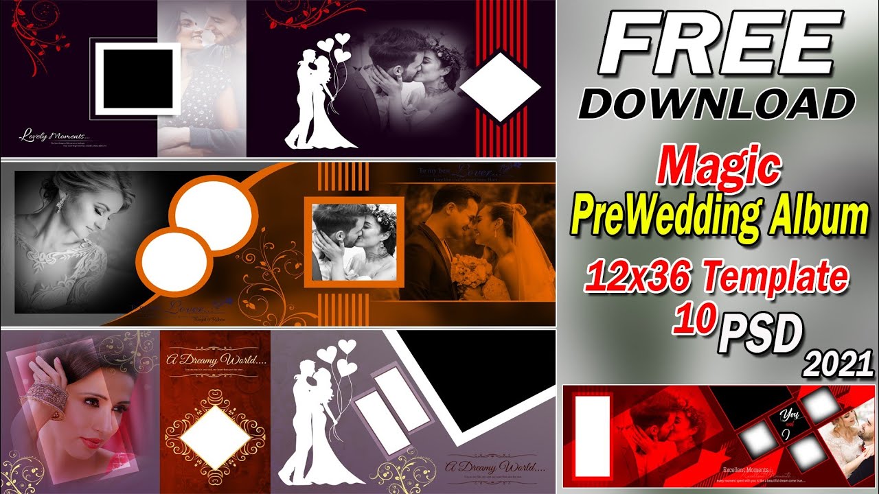 Magic Pre Wedding Album Design || 12X36 Wedding DM Album Design 10 ...