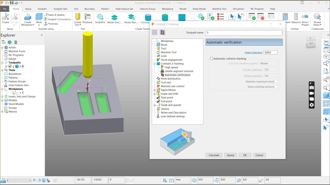 powermill 2021 optimised constant Z finishing tutorial Delcam PowerMill ...