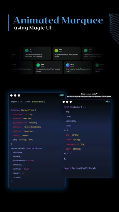 Animated Marquee Magic Ui🧠 Coding Coder Codinglifecodingbootcampcodingisfun
