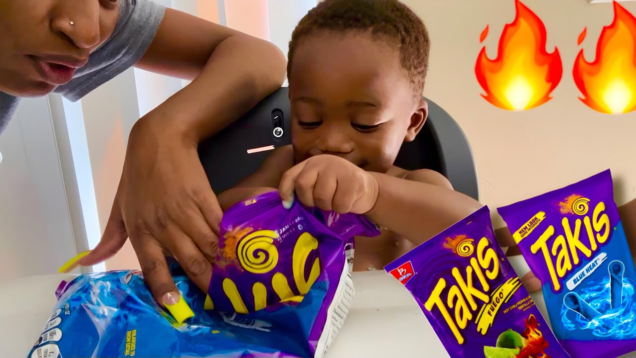 Baby eats HOT TAKIS🥵|THEN HE SPOKE - YouTube