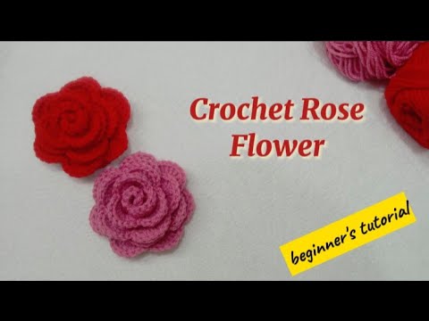 How to Crochet Rose Flower for beginners | Crochet Rose 🌹| very easy ...