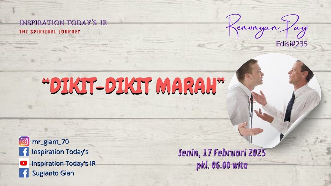 "Dikit-dikit marah" - Renungan Pagi#235 - YouTube