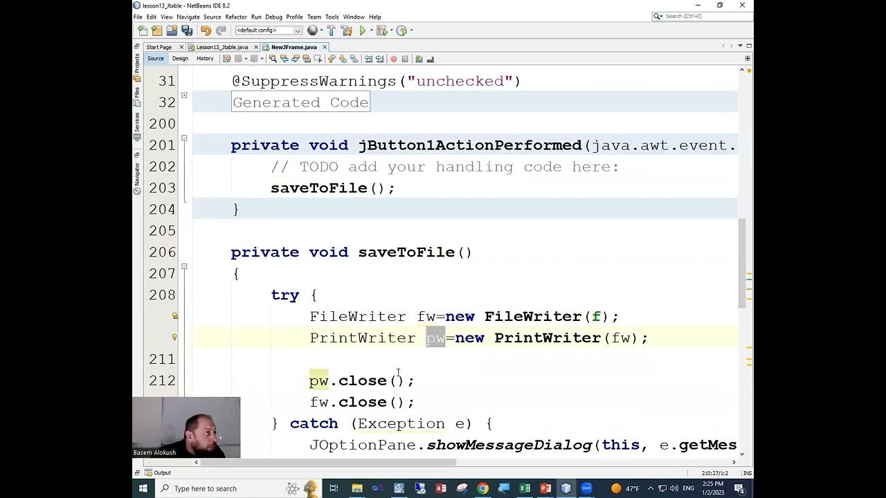 Lesson15_Visual_Programming_write on Sequential file and Jtable-Sec4 - YouTube