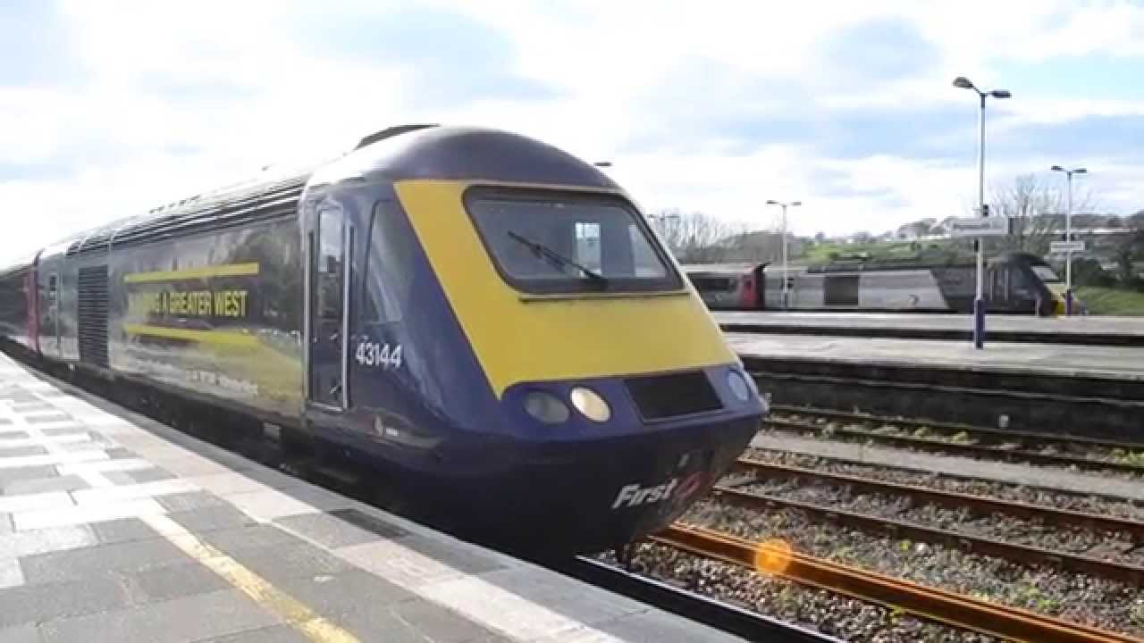 First Great Western HST Power Cars 43144 & 43087 Depart Plymouth - YouTube