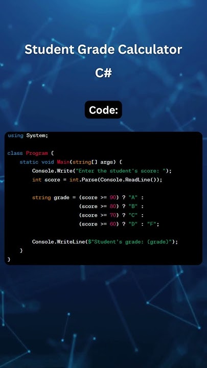Student Grade Calculator in C# #coding #gaming #code #coder #csharp # ...