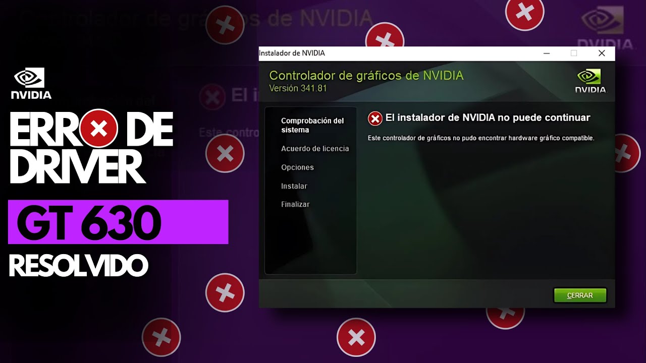 ERRO DE DRIVER DA GT 630 | RESOLVIDO! - YouTube