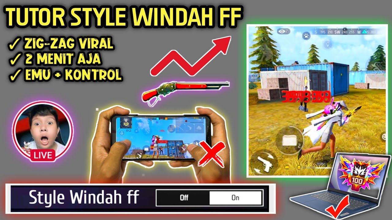 VIRAL DI TIKTOK CARA STYLE WINDAH FF YANG VIRAL ( Style Zig-Zag ) UNTUK PLAYER EMU - YouTube
