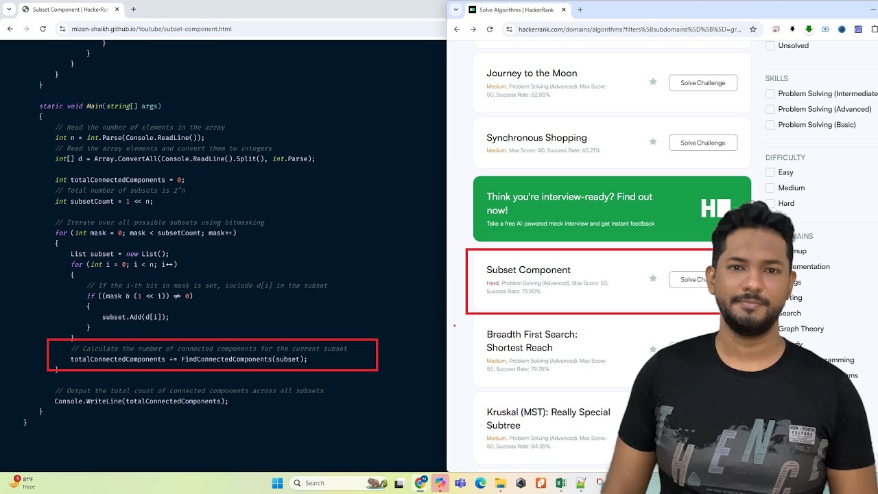 Unlocking Connected Components: Bit Manipulation Meets Graph Theory (HackerRank Challenge) - YouTube