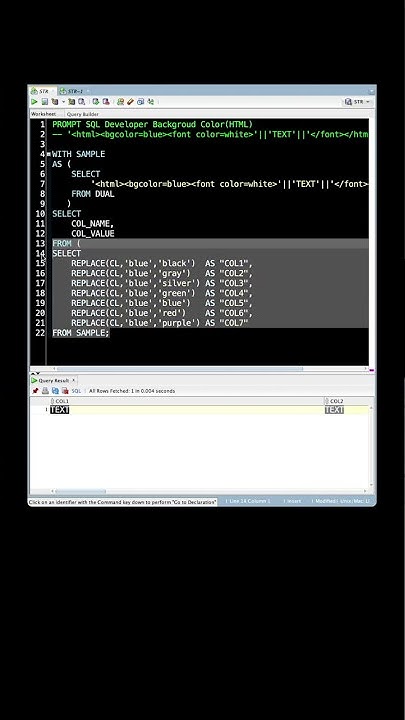 SQL Developer Color(HTML) Background & Font SQL(SQL Developer 백그라운드 ...