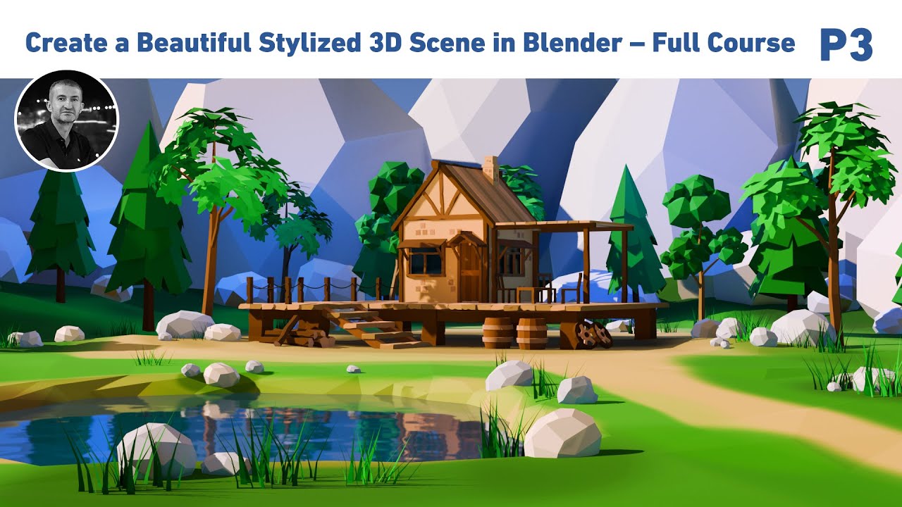 Create a Beautiful Stylized 3D Scene in Blender 4.3 Full Course (Low ...