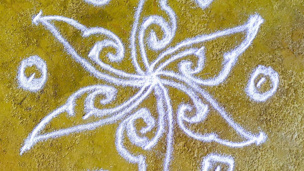 How to Put kolam at easy method/Simple Kolam Designs - YouTube