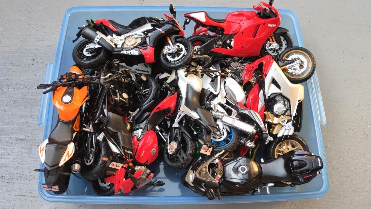 Box Full of Model Motorcycles 1/12 Scale, Diecast Models Motorcycles 57 ...