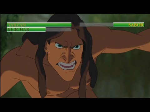 Tarzan and Kerchak vs. Sabor...With Healthbars