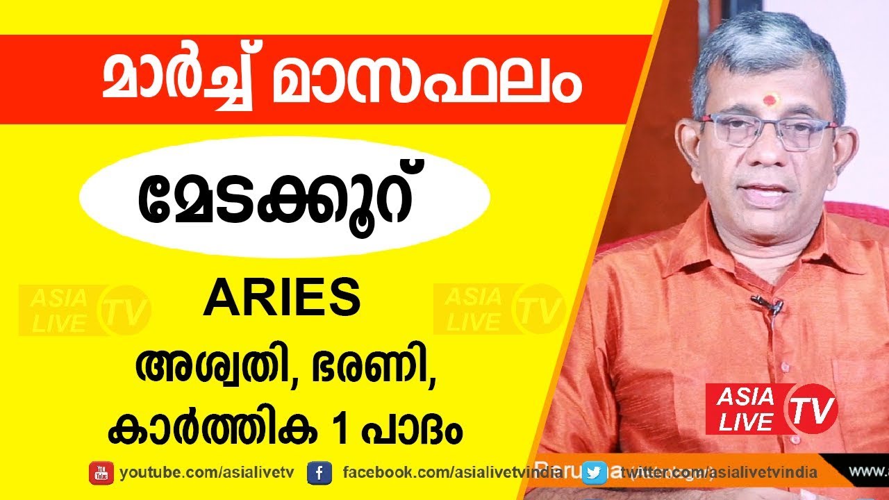 മേടക്കൂർ മാർച്ച് മാസഫലം | 9847531232 Medam Rasi March month astrology ...