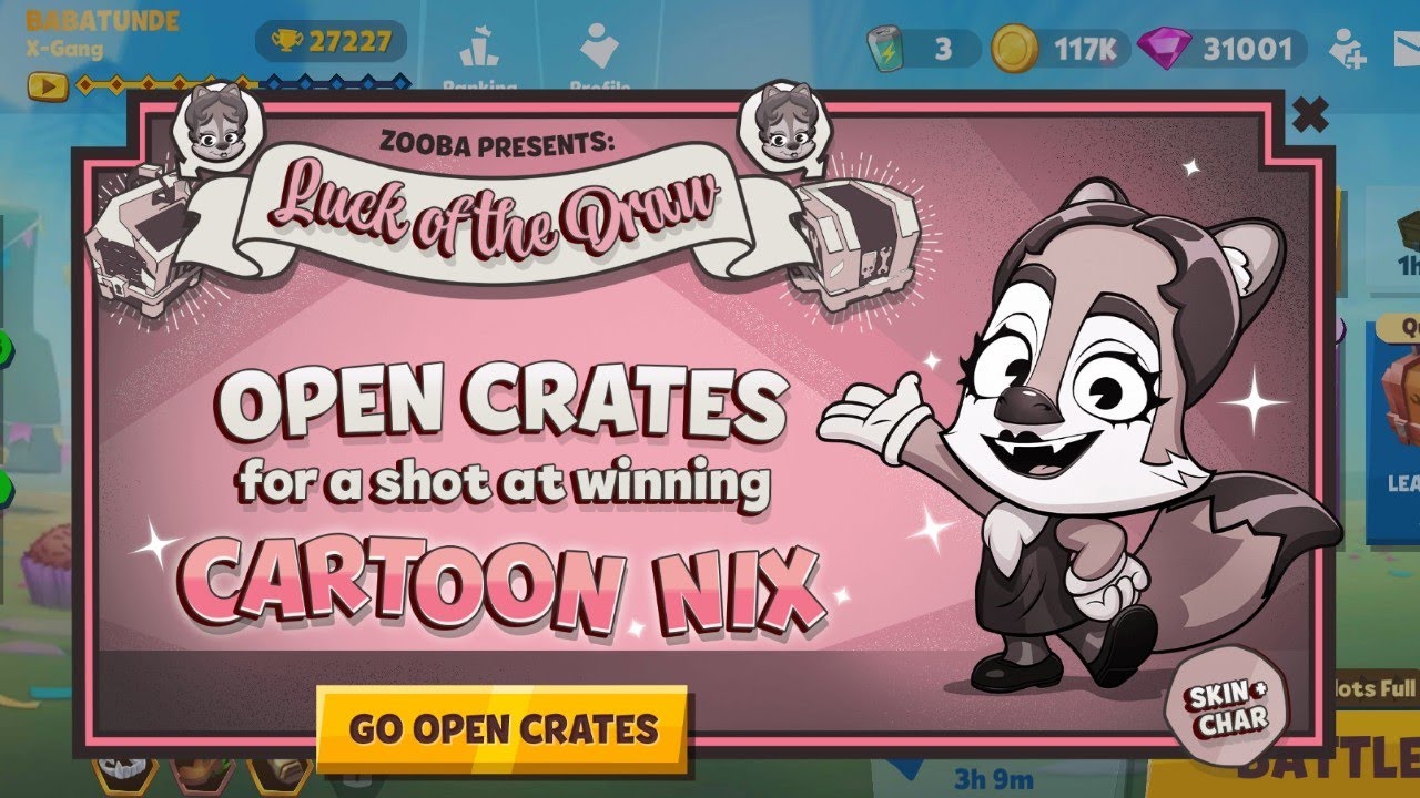 Unlock *Cartoon Nix* Skin For Free Zooba - YouTube