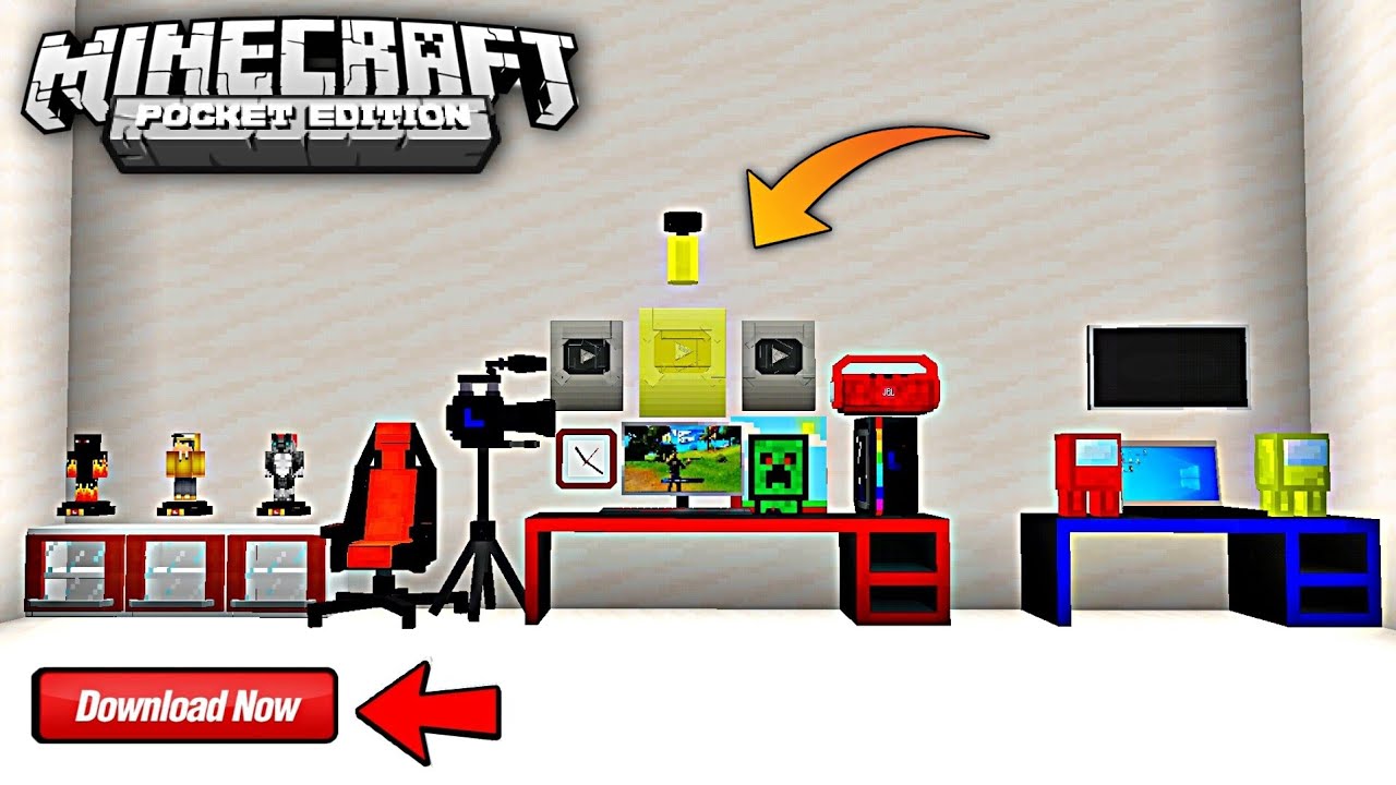 BEST FURNITURE ADDON FOR MINECRAFT PE (1.18+) | FURNITURE MOD FOR MCPE ...