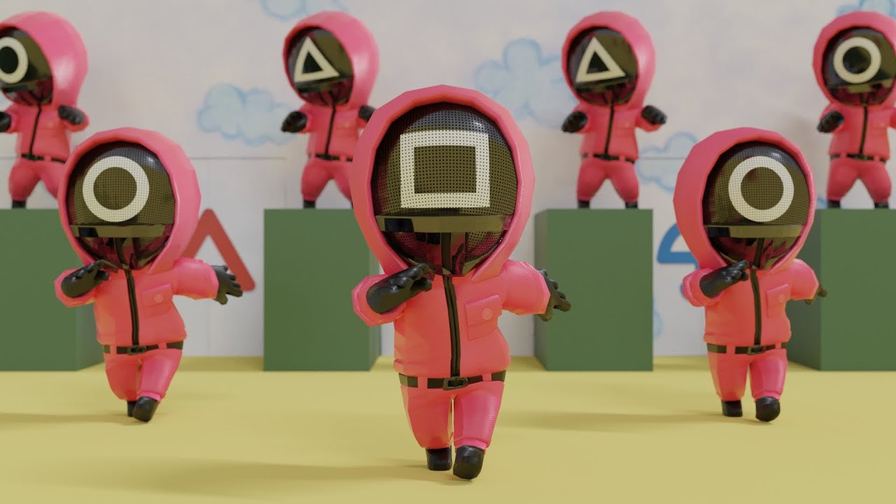 Little Cute Guards | 3d Squid Game Animation - YouTube