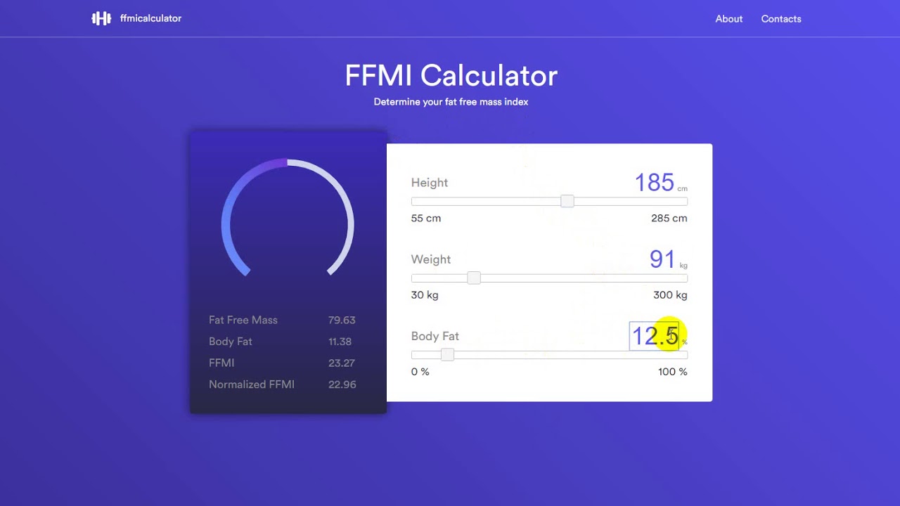 How calculate Fat Free Mass Index by FFMI Calculator - YouTube