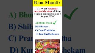 Ram Mandir Ayodhya Ram Mandir Gk Questions Current Affairs 2024 Shorts ...