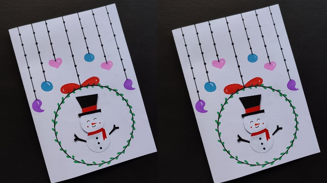 Easiest White Paper Christmas Card Making | DIY Christmas Greeting Card ...
