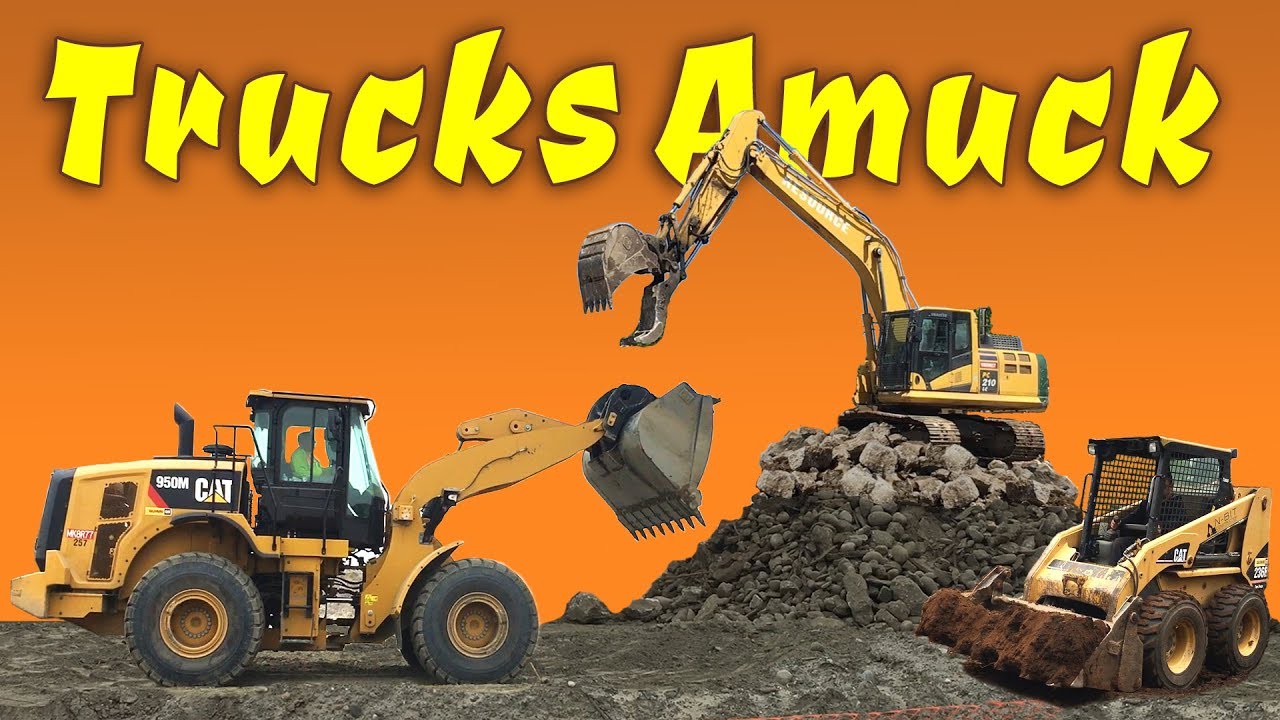 Construction Trucks at Work : Excavator, Wheel Loader, & Skid Steer ...