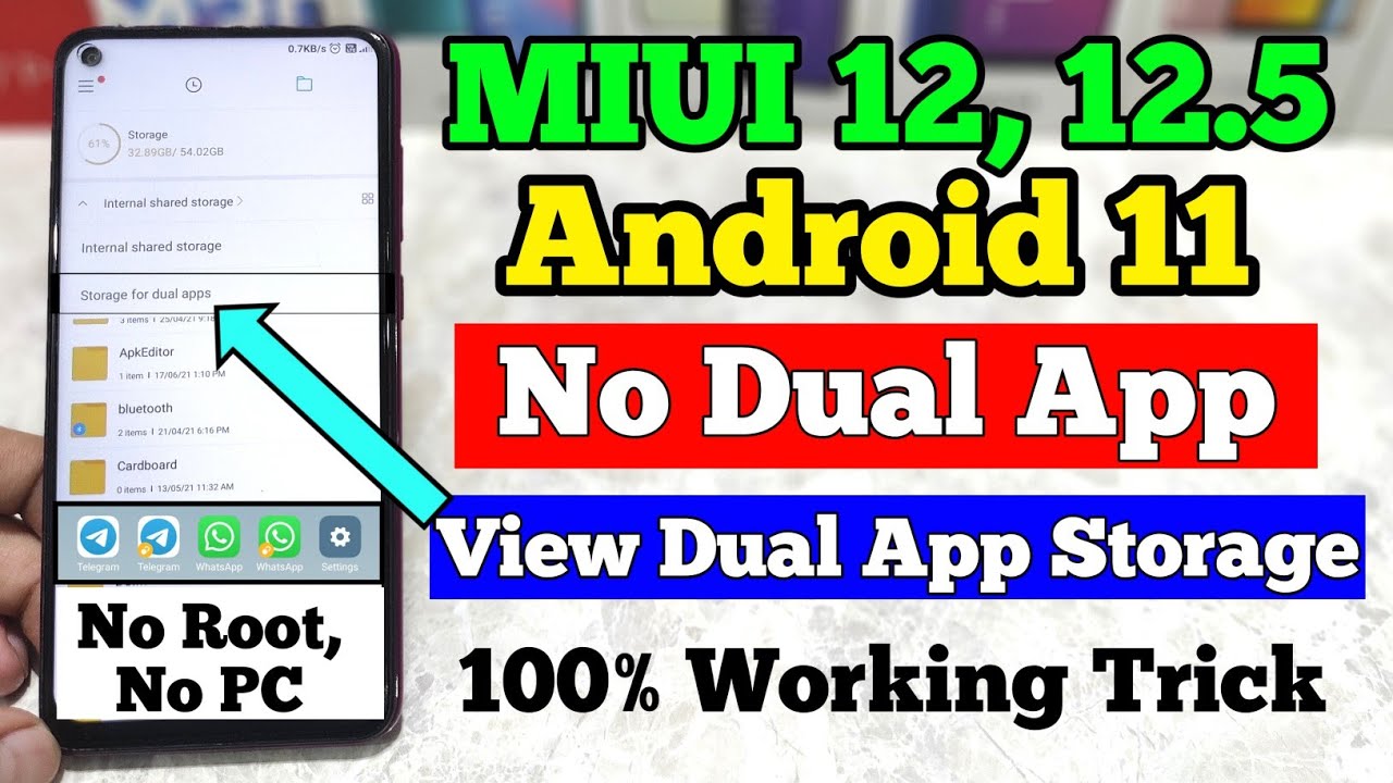 MIUI 12, 12.5 Android 11 | No Dual App | How To View Dual App Storage ...