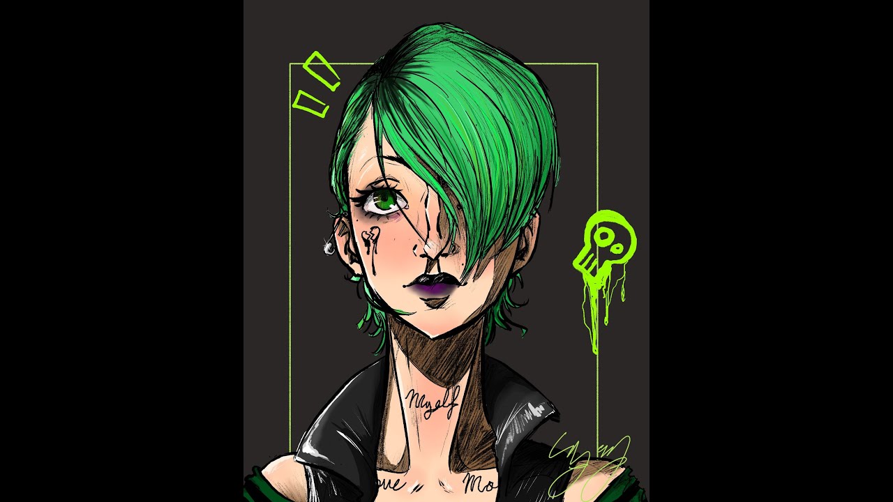 Emo Emma Drawing by @Cyans_Ink Digital Art on Krita! - YouTube