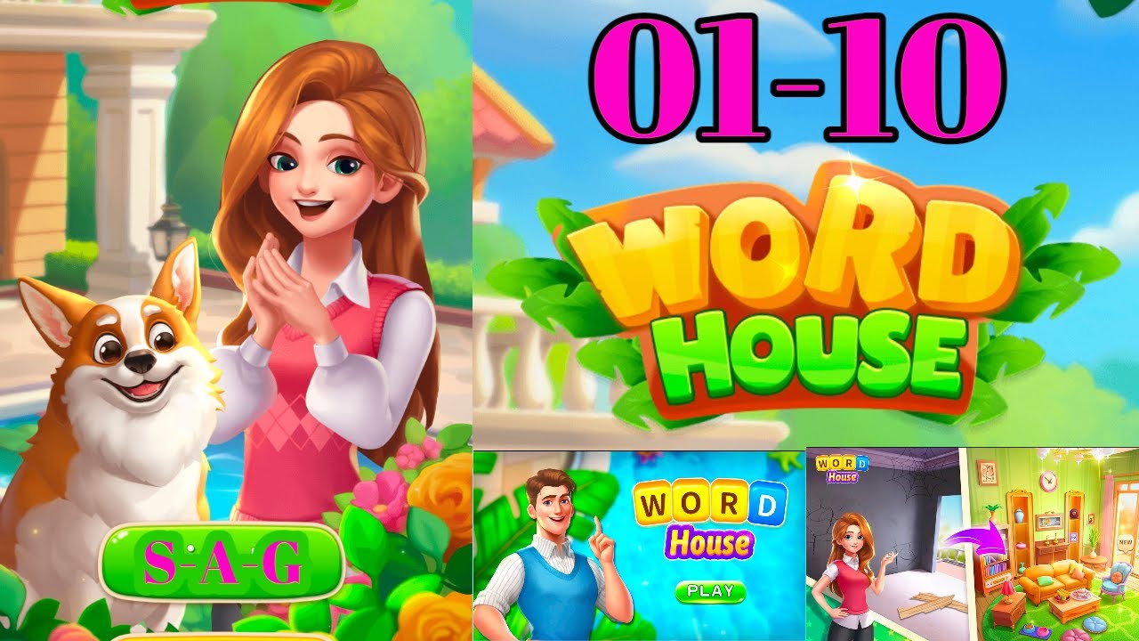 WORD HOUSE Decorate Home level 1 2 3 4 5 6 7 8 9 10 answers gameplay ...
