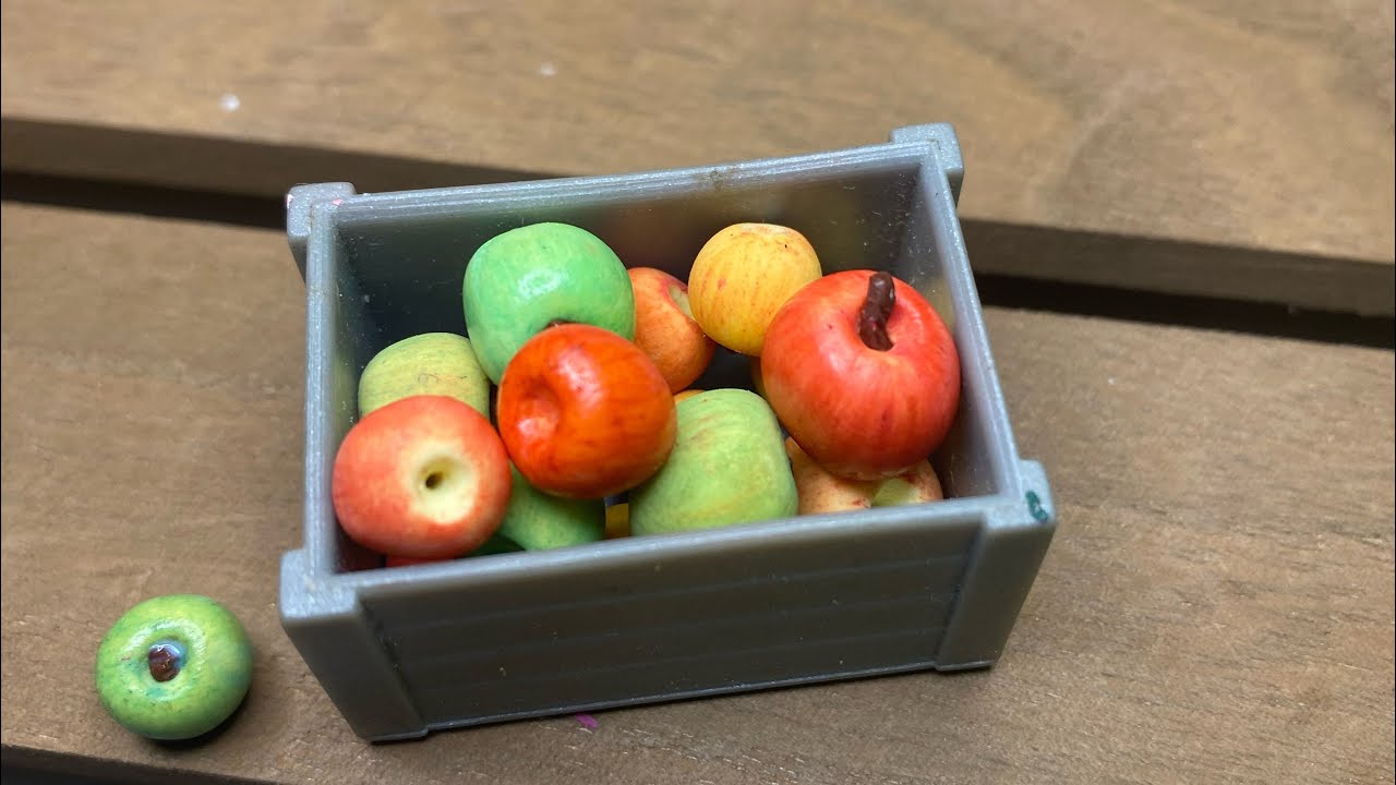 How to make Miniature apples (diy polymer clay) - YouTube