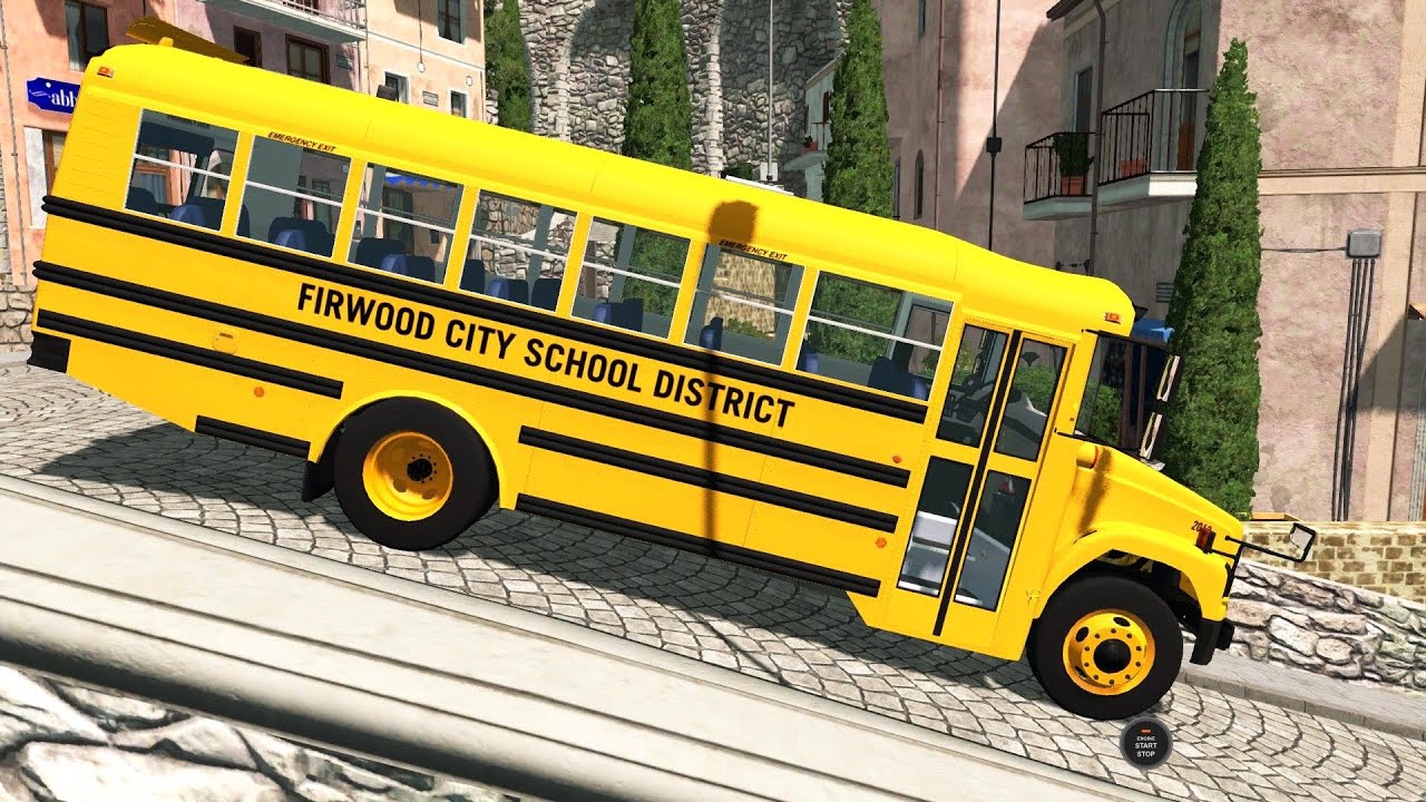 BeamNG Drive - CB 40 Short School Bus in Italy - YouTube