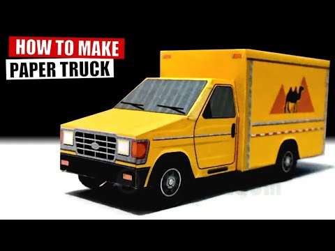 How to make a medium class paper truck, homemade model, papercraft tutorial