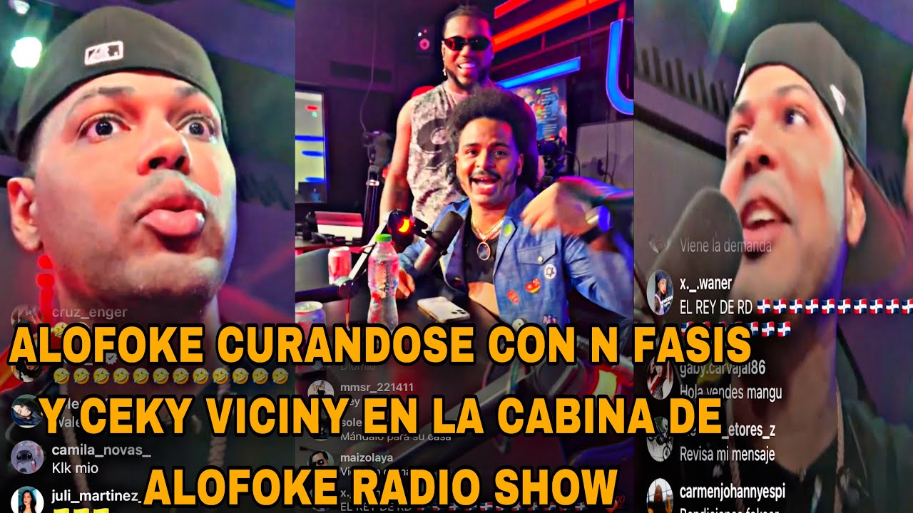 ALOFOKE CURANDOSE CON N FASIS Y CEKY VICINY EN LA CABINA DE ALOFOKE ...