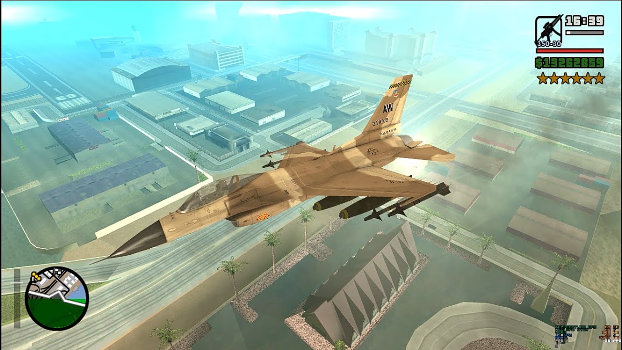 GTA San Andreas. General Dynamics F-16 Fighting Falcon (MOD) - YouTube