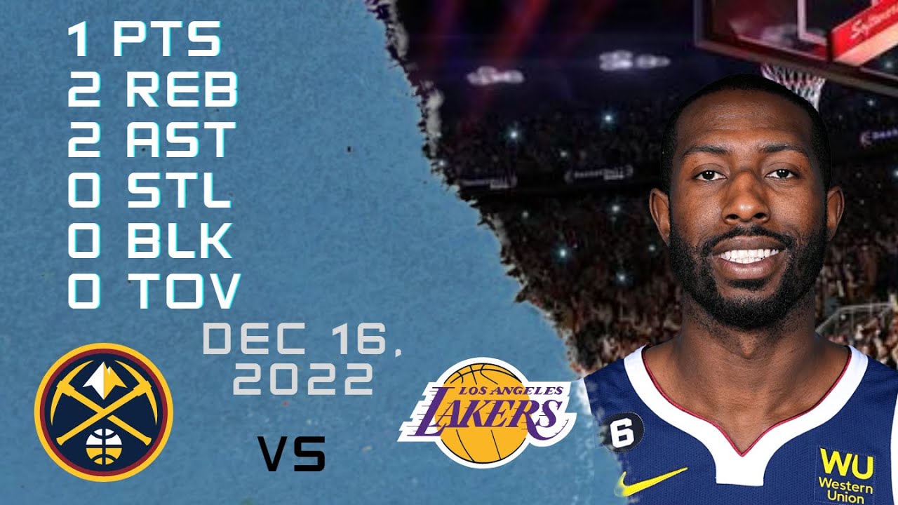 Davon Reed All possessions 16-12-2022 NUGGETS vs LAKERS NBA REGULAR ...