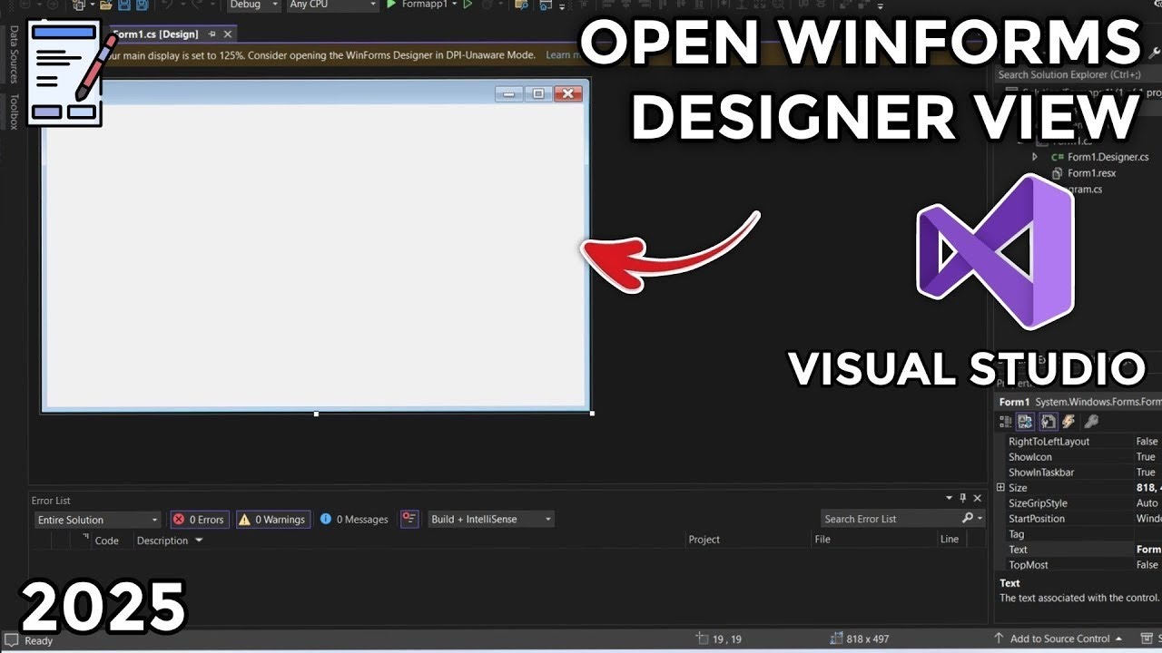 How to Open the Designer View of Your WinForms Application in Visual ...