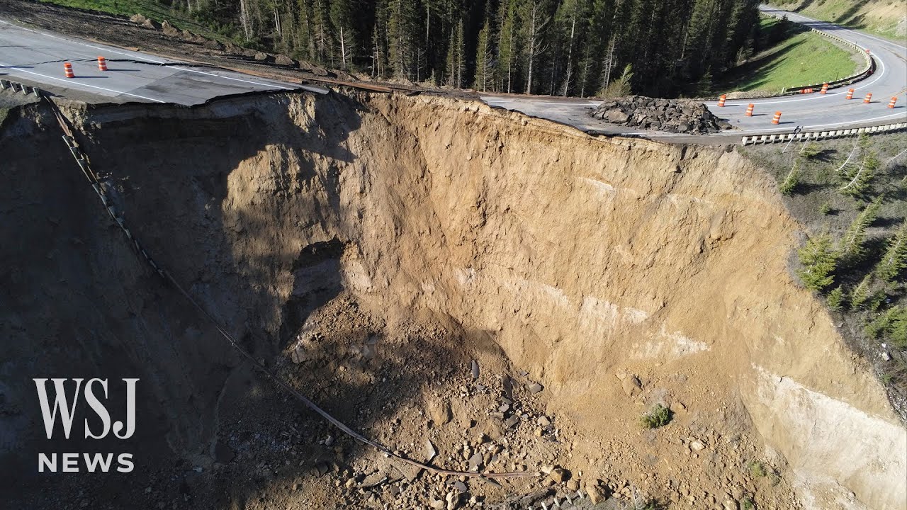 Highway Collapses After ‘Catastrophic Landslide’ in Wyoming | WSJ News ...