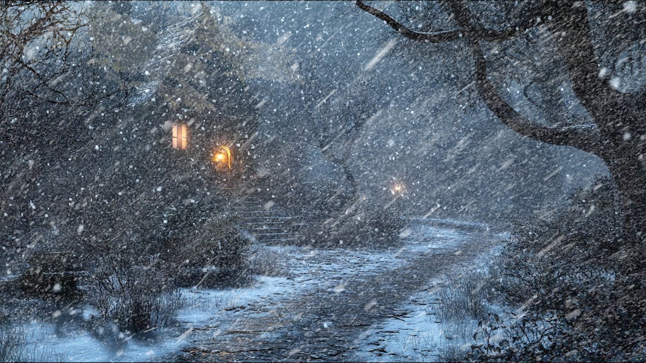 Soothing Snowfall with Light Wind Breeze 3 Hours of Tranquil Winter ...