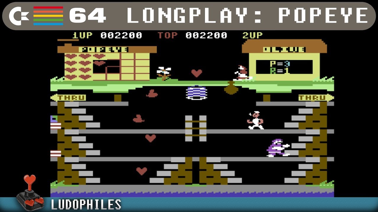 Popeye C64 Longplay [1] Full Playthrough / Walkthrough (no commentary ...