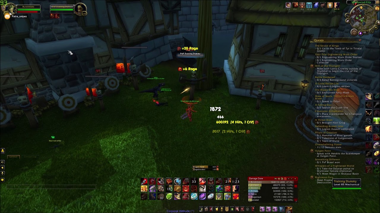 Fury Warrior PvP One shot 8.0.1 - YouTube