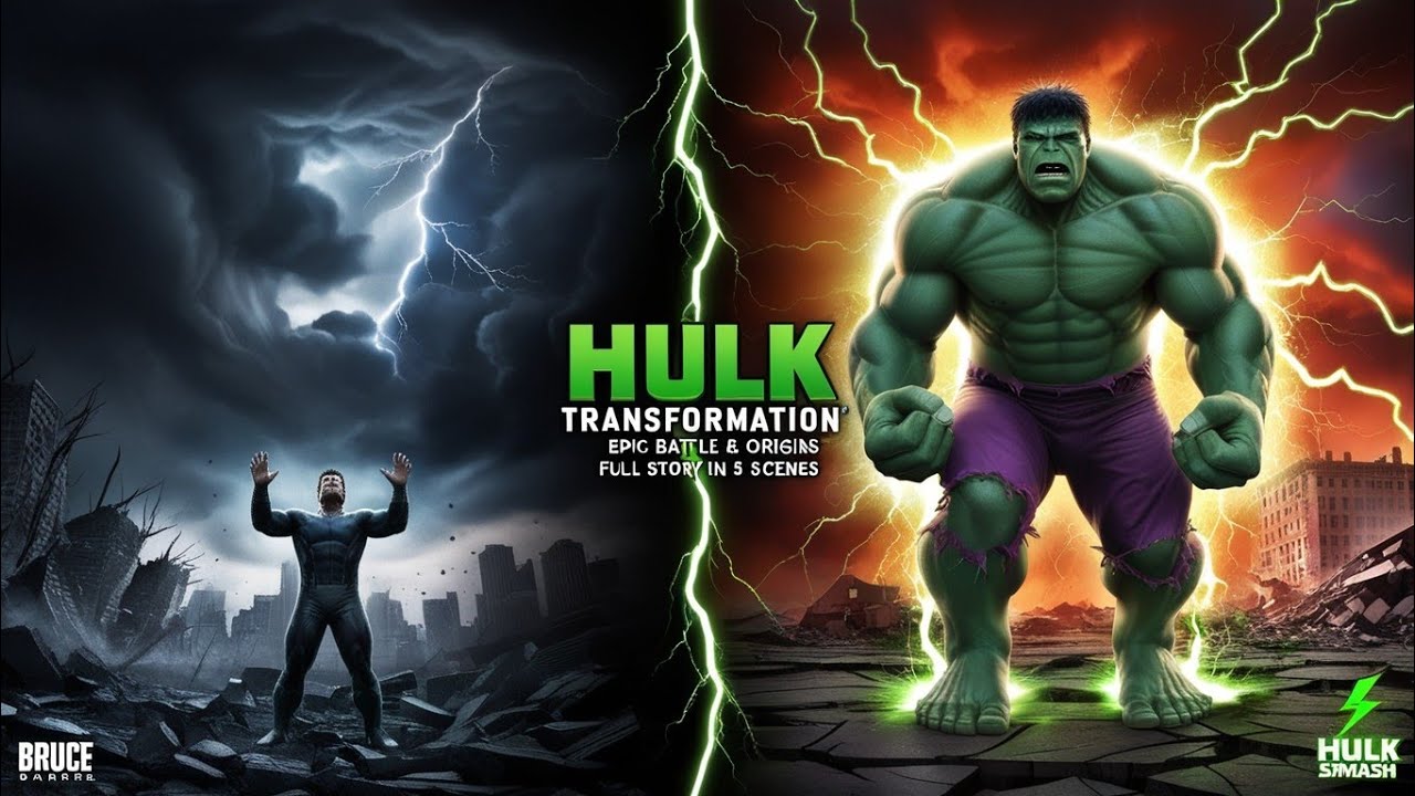 Hulk Transformation FULL Story | Gamma Explosion to Avengers Battle (5 ...