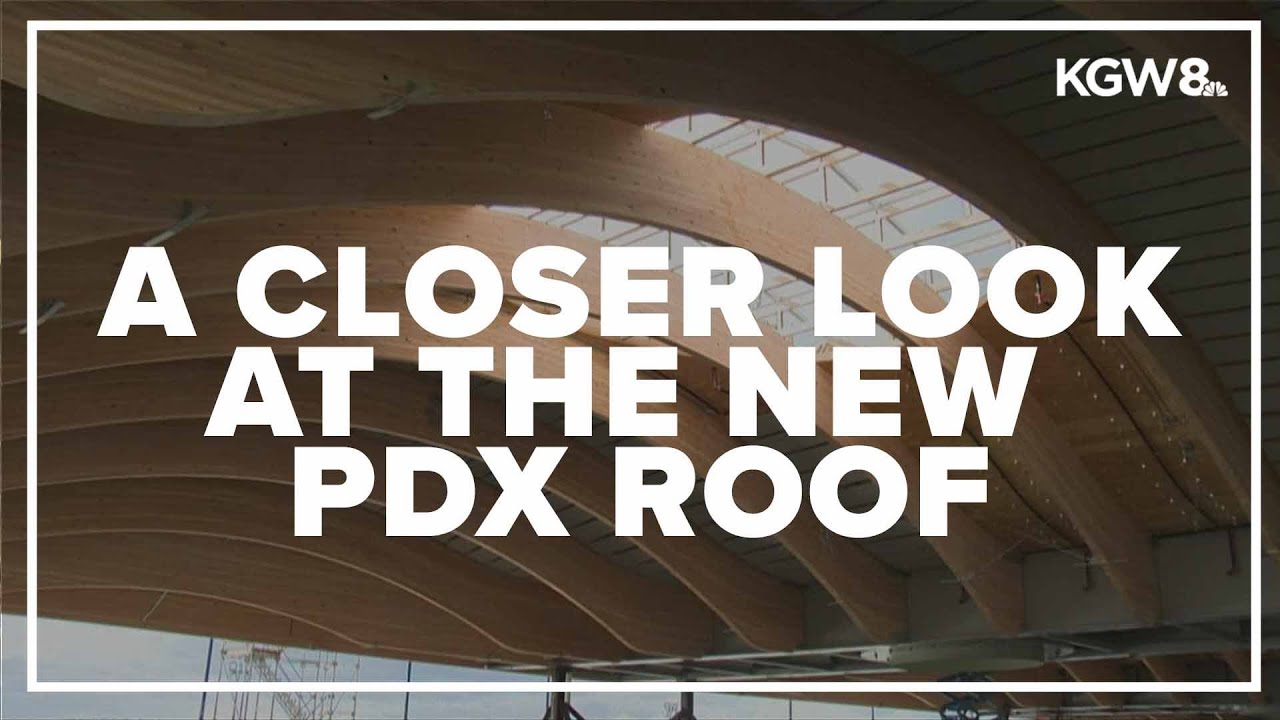 Closer look at new PDX airport roof - YouTube