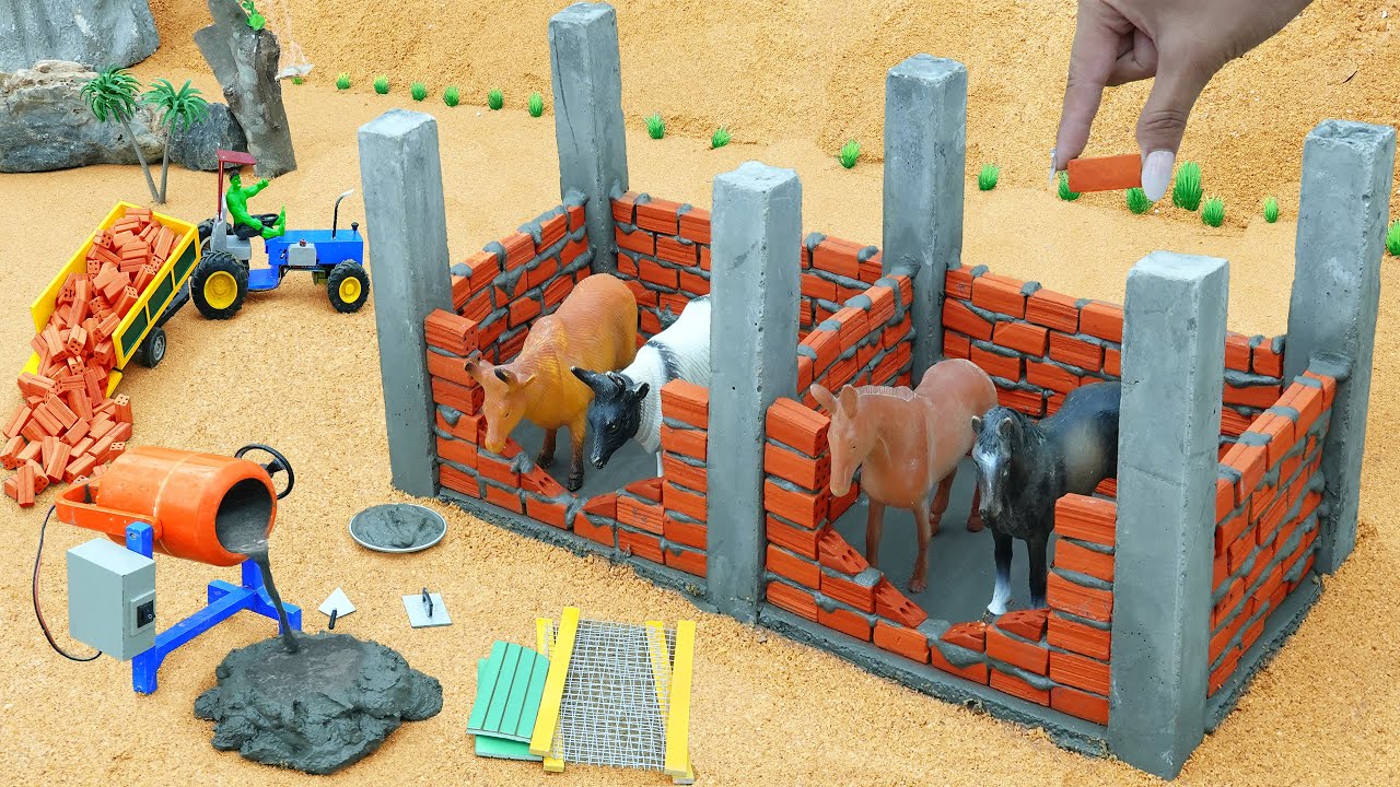 DIY Science Project to Build a Cow Shed Using a Mixer and Construction ...