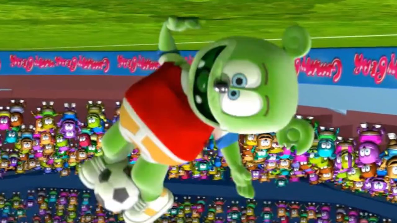 Gummibär UPSIDE DOWN Go For The Goal Gummy Bear Song - YouTube