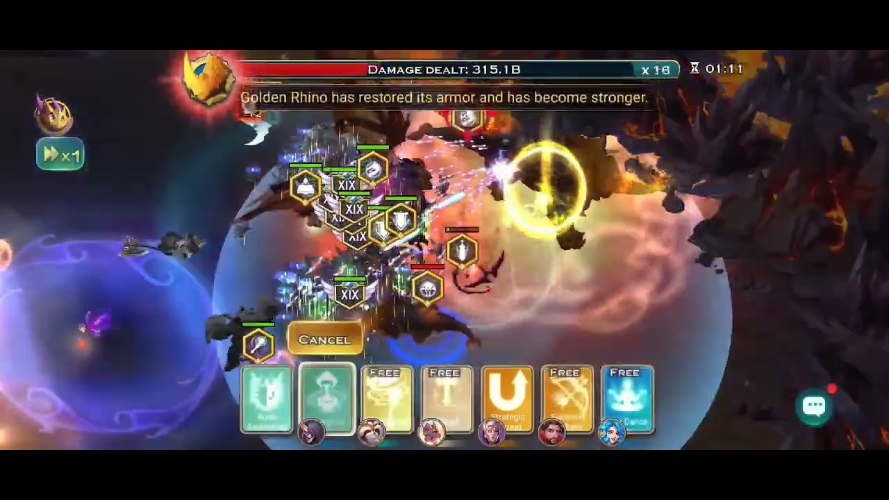 rhino rampage 1500B~ or more damage #art of conquest - YouTube